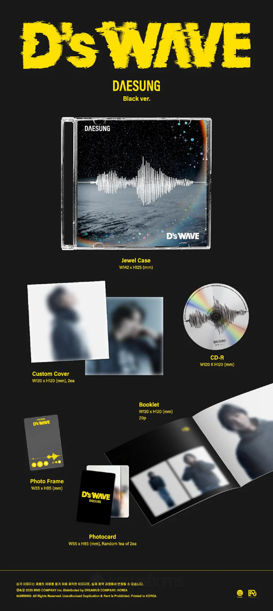 DAESUNG - [D'S WAVE] 1st Mini Album BLACK Version – Hello Hallyu Kpop ...